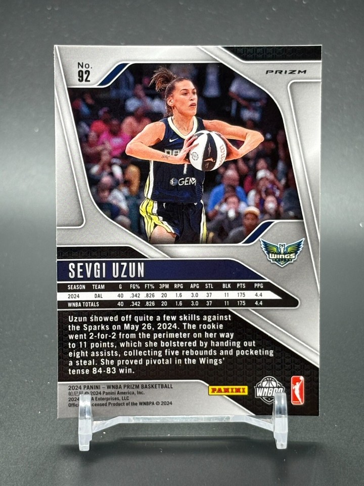 2024 Panini Prizm WNBA Orange Ice #92 SEVGI UZUN Dallas Wings RC | eBay