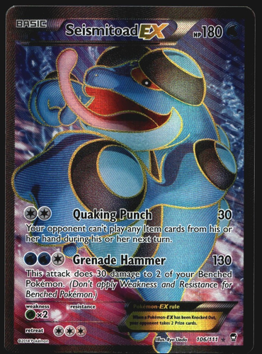 Pokemon Seismitoad ex 106/111 X&Y Furious Fists Light Play Condition ...