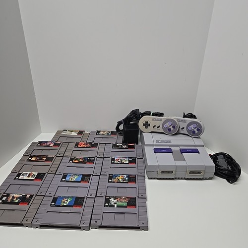 Super Nintendo SNES Console/2 Controllers/16 Games Working | eBay