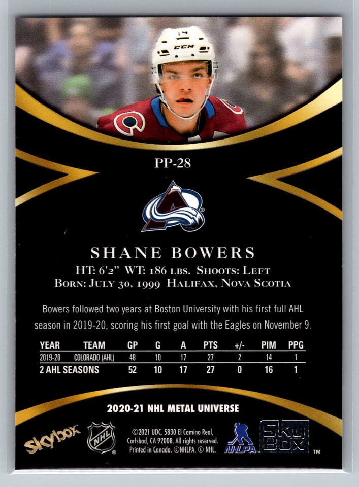 2020 Skybox Metal Universe #PP-28 Shane Bowers Rookie Skybox Premium ...