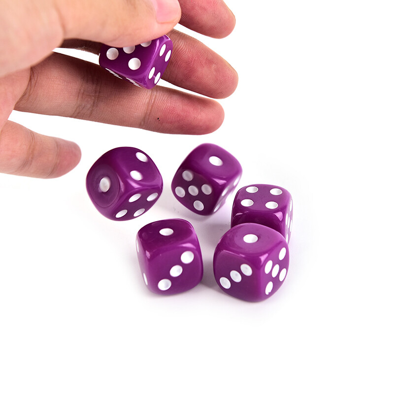 6Pcs Six Sided 16mm acrylic rounded fine dice for Playing Game 4 colors ...
