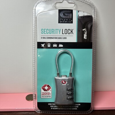 G FORCE Security Lock 3-Dial Combination Cable Lock TSA Accepted NEW | eBay
