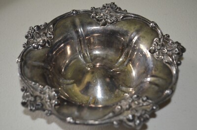 Knickerbocker Silver Co Quadruple Plated 6” Bowl Dish Floral Ornate ...