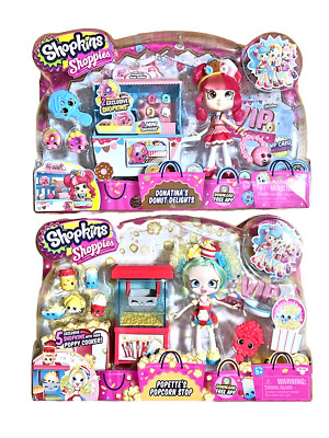 Shopkins Shoppies Dolls Donatina And Popette 💕 EXCLUSIVE Sets | eBay