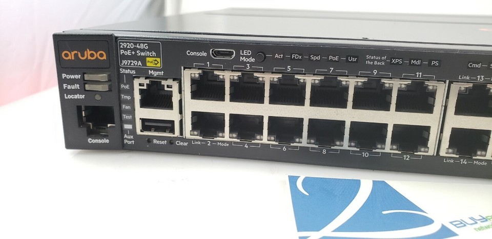 Aruba J9729A 2920-48G-PoE+ Integrated10/100/1000 Base-T Ports Aruba ...