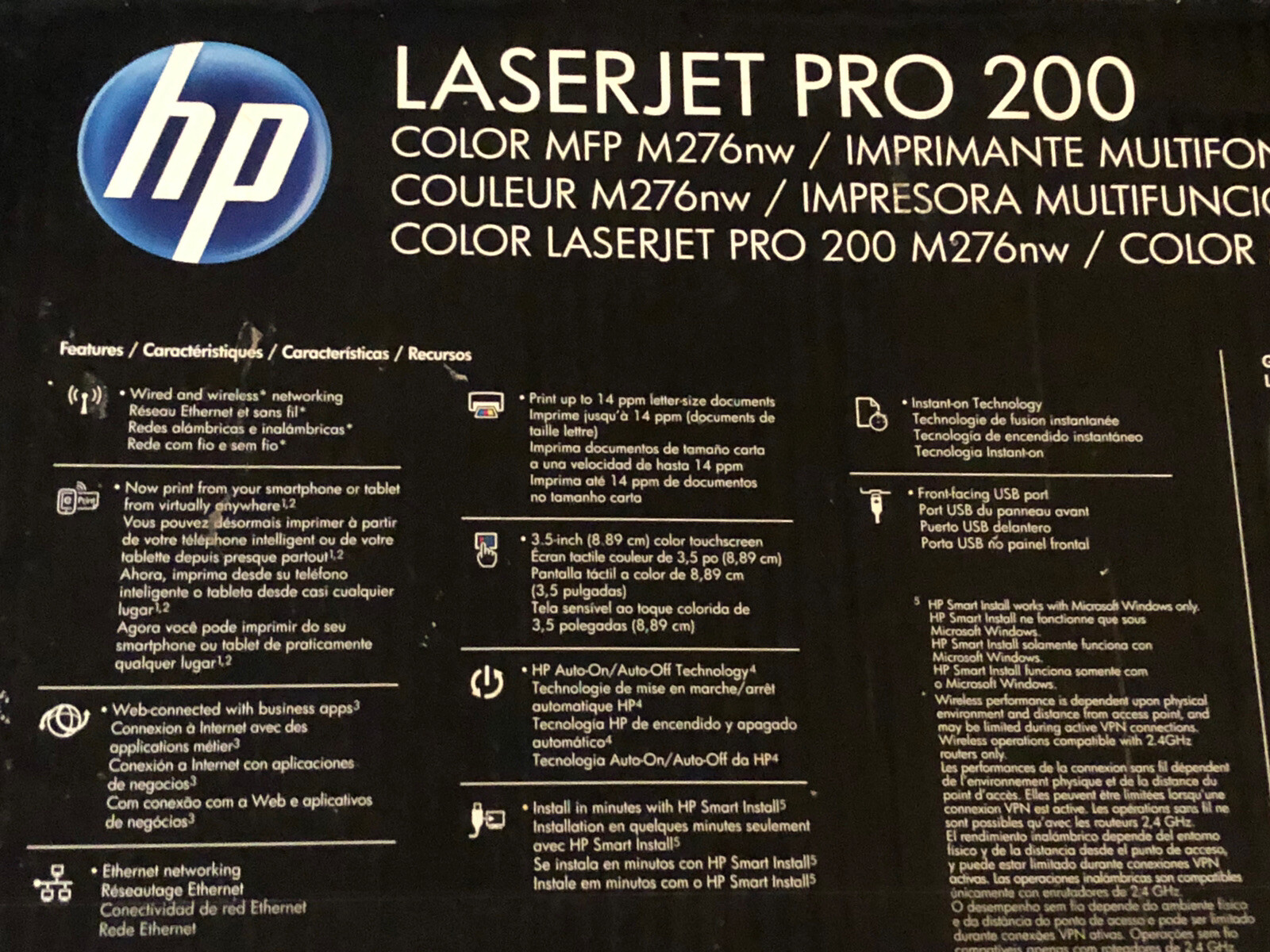 HP LaserJet Pro 200 M276NW Laser Printer - Black (CF145A) Factory ...