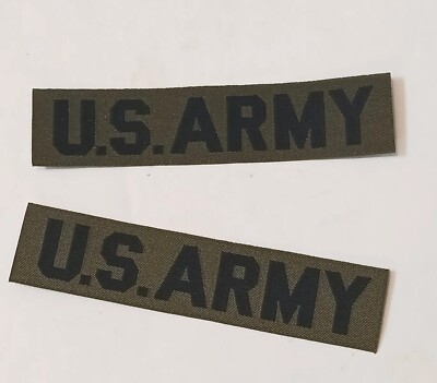 Two Pack of Vintage Nylon OD U.S. Army Tape Uniform Patch Name Tab ...