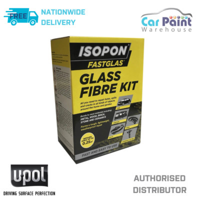 U-POL Isopon Small Fibreglass Resin,Activator + Matting KIT UPOL Fibre ...