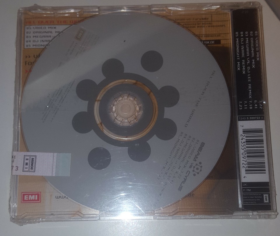 Beam Vs. Cyrus ‎– All Over The World Europe 2002 CD Maxi-single Brand ...