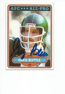 GREG BUTTLE Autographed Signed 1980 Topps card New York Jets COA | eBay