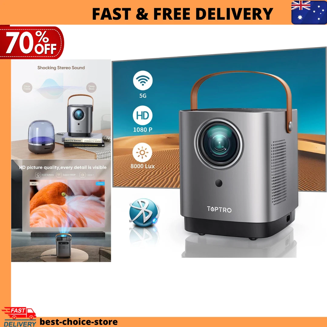 TOPTRO TR23 Projector Portable 5G WIFI Bluetooth Projector, 52% OFF