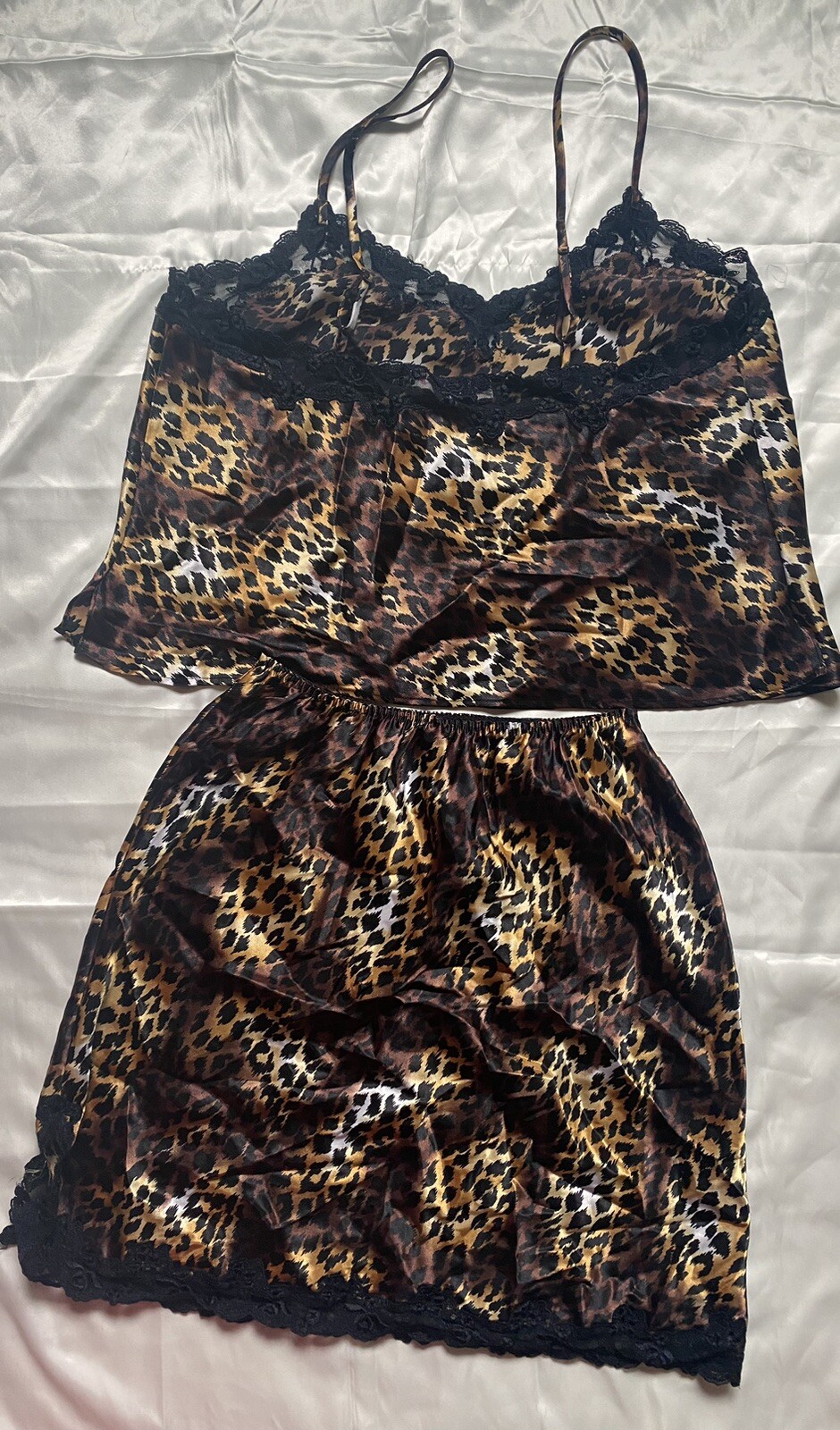 Vintage Victoria’s Secret Satin Leopard Print Large T… - Gem