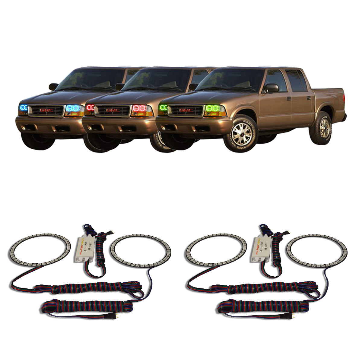 Angel Eyes Rgb RGB Multi Color CHS Headlight Halo Kit For Ford Mustang ...