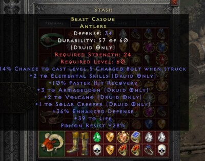 D2 D2R Diablo 2 Resurrected (PC)💥 NL 💥GODLY GG Rare Antlers Druid ...