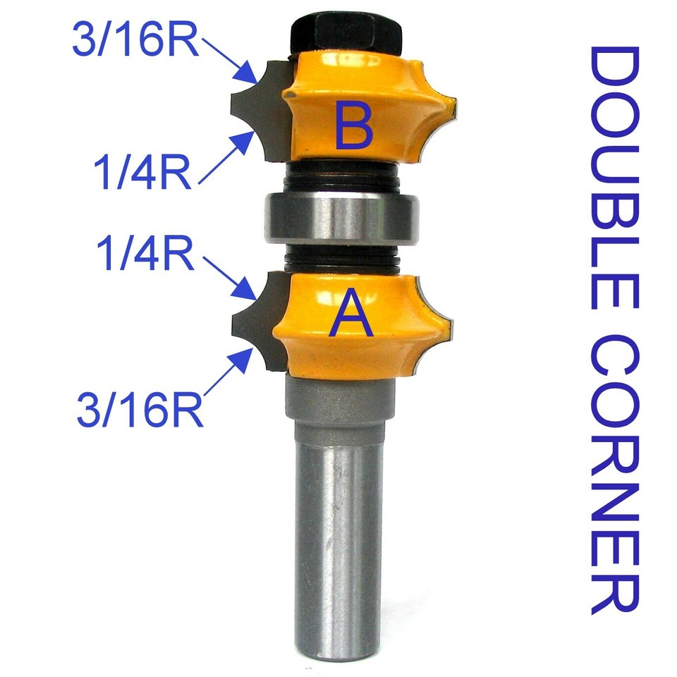 1 pc 1/2" SH 1/4R, 3/16R Variable Double Corner Round Assembly Router ...