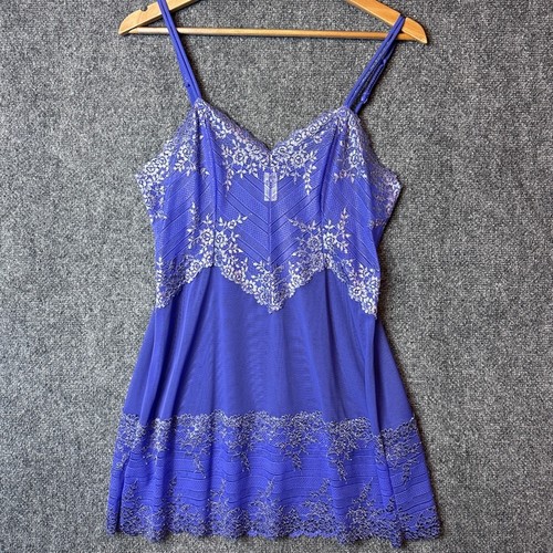 Wacoal Embrace Lace sheer mesh chemise XL purple lilac lace fairy ...