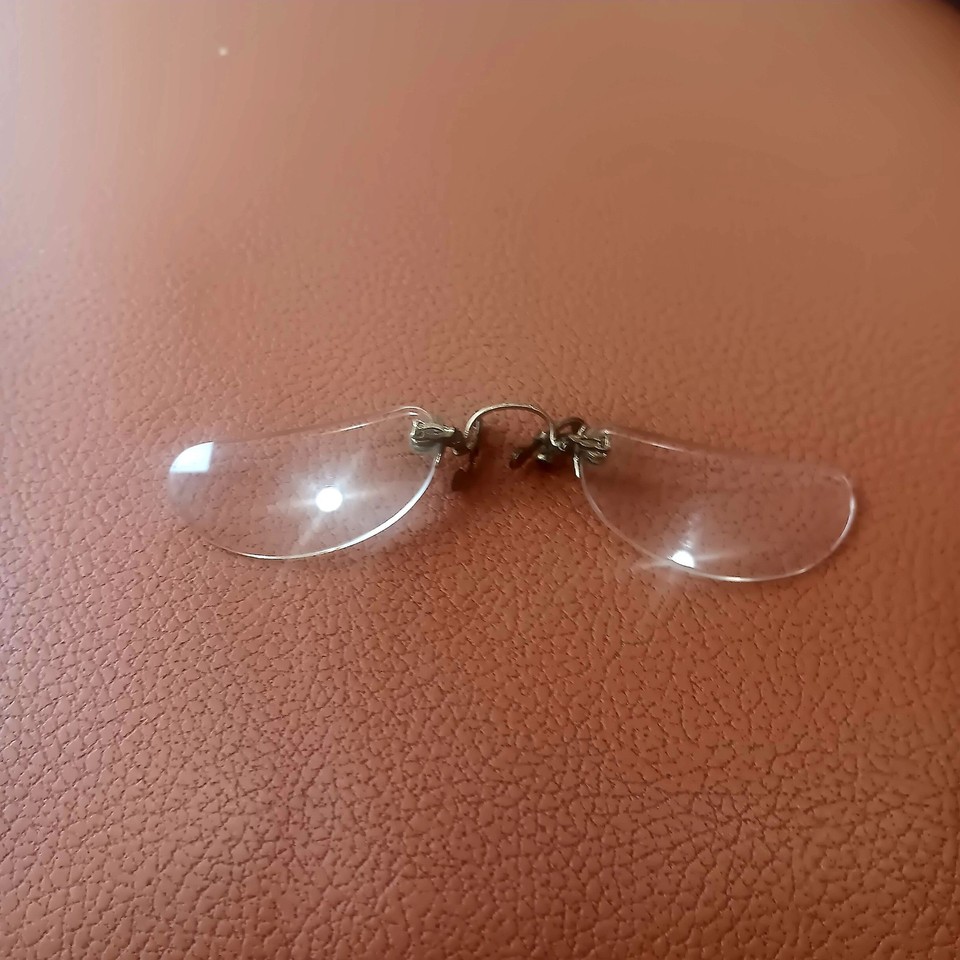 Vintage Shur-On Shuron Eyeglasses Gold Filled Nose Pinch Rimless Pince ...