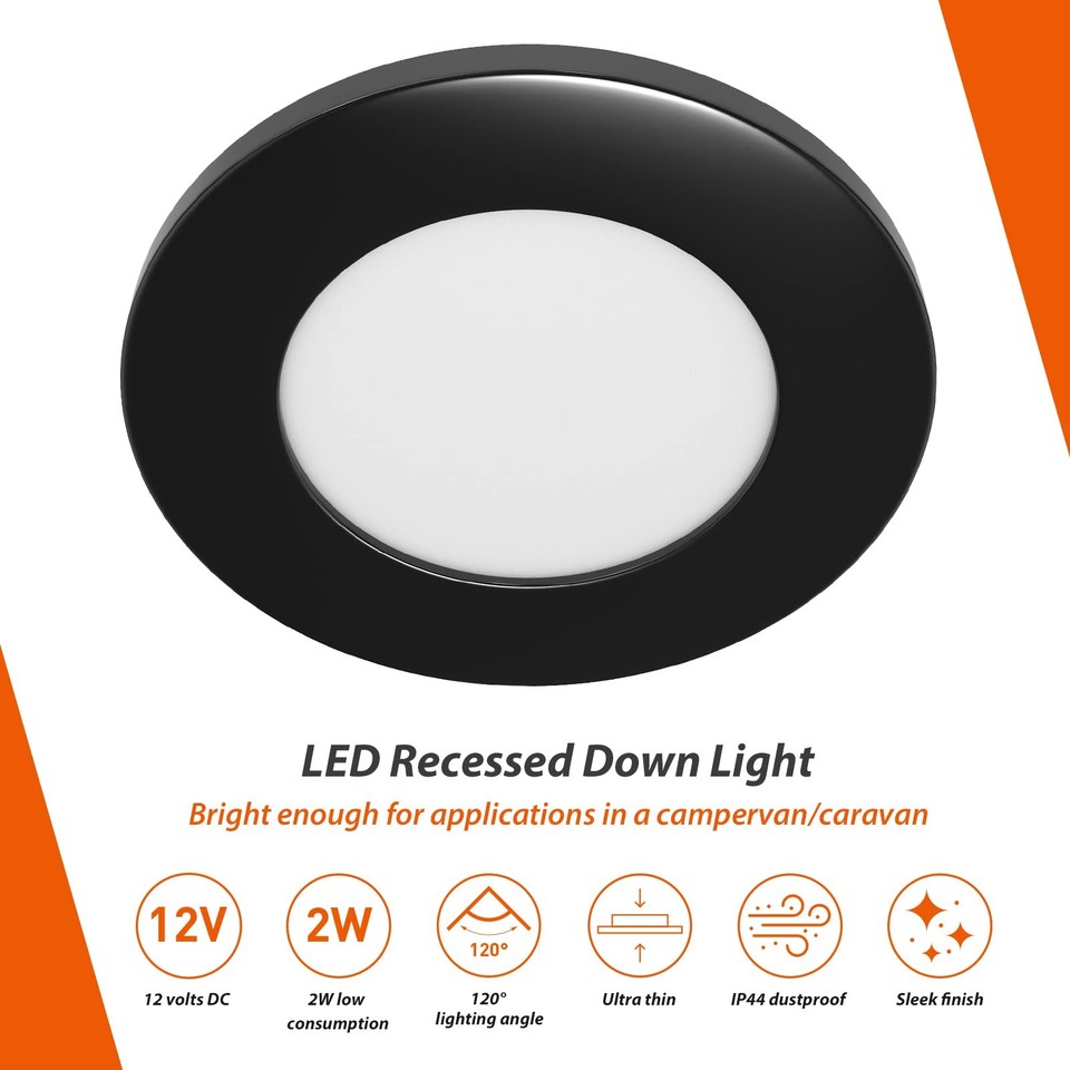 12v LED RV Lights RV Interior Recessed Puck Light Fixtures 2W Warm ...