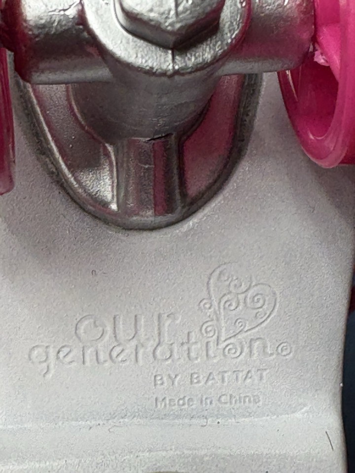 OUR GENERATION American Girl Doll Roller Skates Pink Gray For 18" Dolls ...
