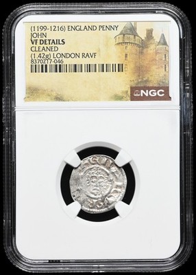 ENGLAND. John Lackland. 1199-1216. Silver Penny, Rauf on London, NGC VF ...