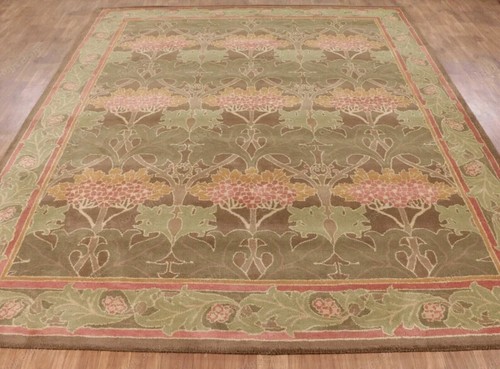 Hand-Tufted Wool Rug Traditional Pottery Green 5x8 Feet William Morris ...
