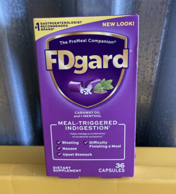 FDgard for Functional Dyspepsia 36 Capsules Indigestion Exp 10/2025 ...