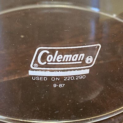 RARE LABEL ERROR Coleman 290 295 220 228 Lantern Glass Globe White Logo ...