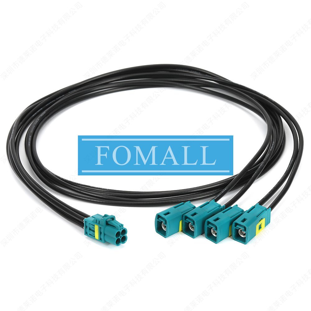 1Pcs Mini-Fakra female 4 in 1 wire end AMK12D-102Z5-Z to Fakra female 0 ...