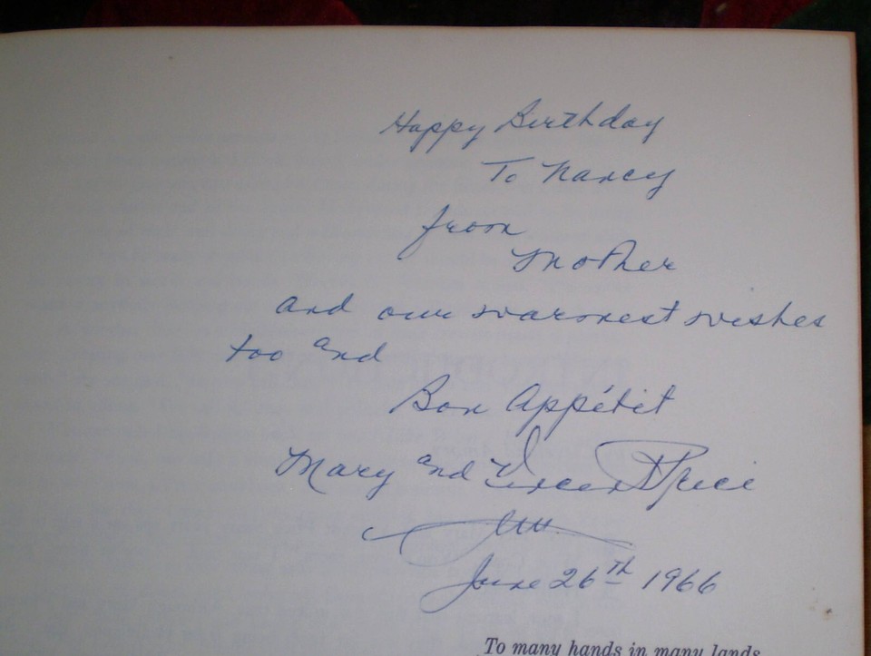 Autographed Copy of A Treasury of Great Recipes by Mary & Vincent Price ...