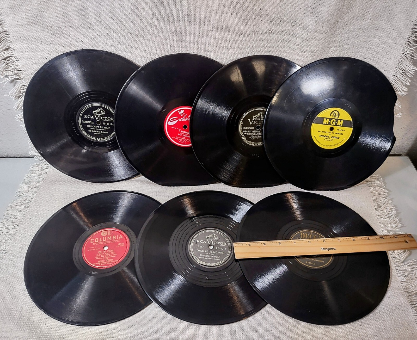 Vintage Vinyl Storage Album & Seven 10" Recods 1940s 50s Big Bands 33 ...