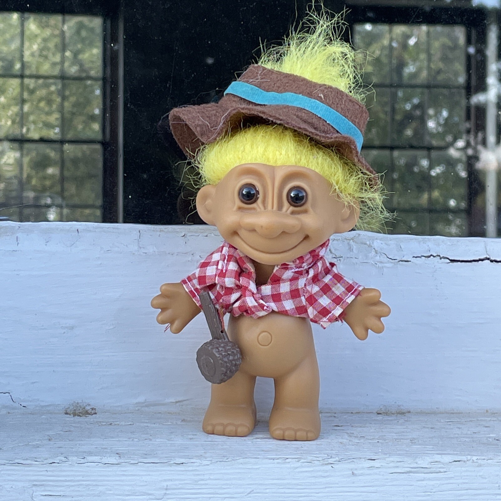 Vintage Russ Berrie HILLBILLY Holler Corn Cob Pipe COUNTRY Troll Doll 💜 ...
