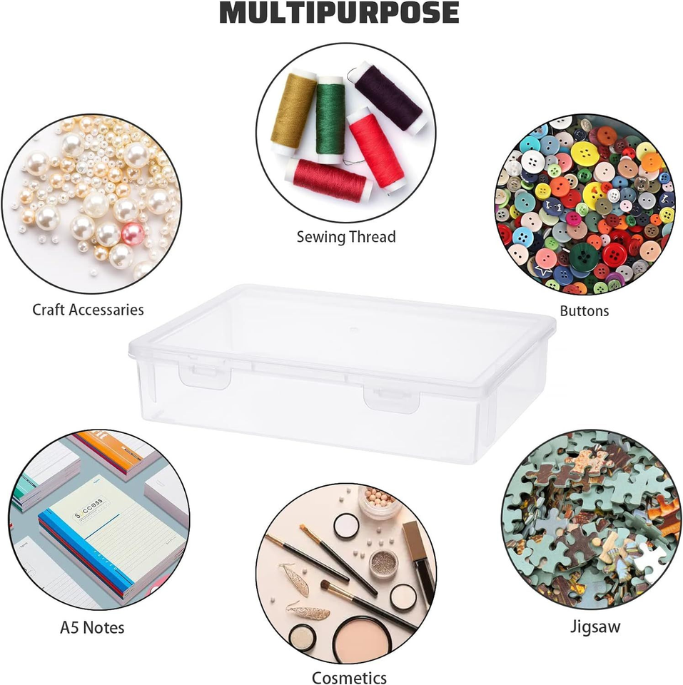 BTSKY Clear Plastic Storage Box with Flap Lid, Multipurpose Small-6 ...