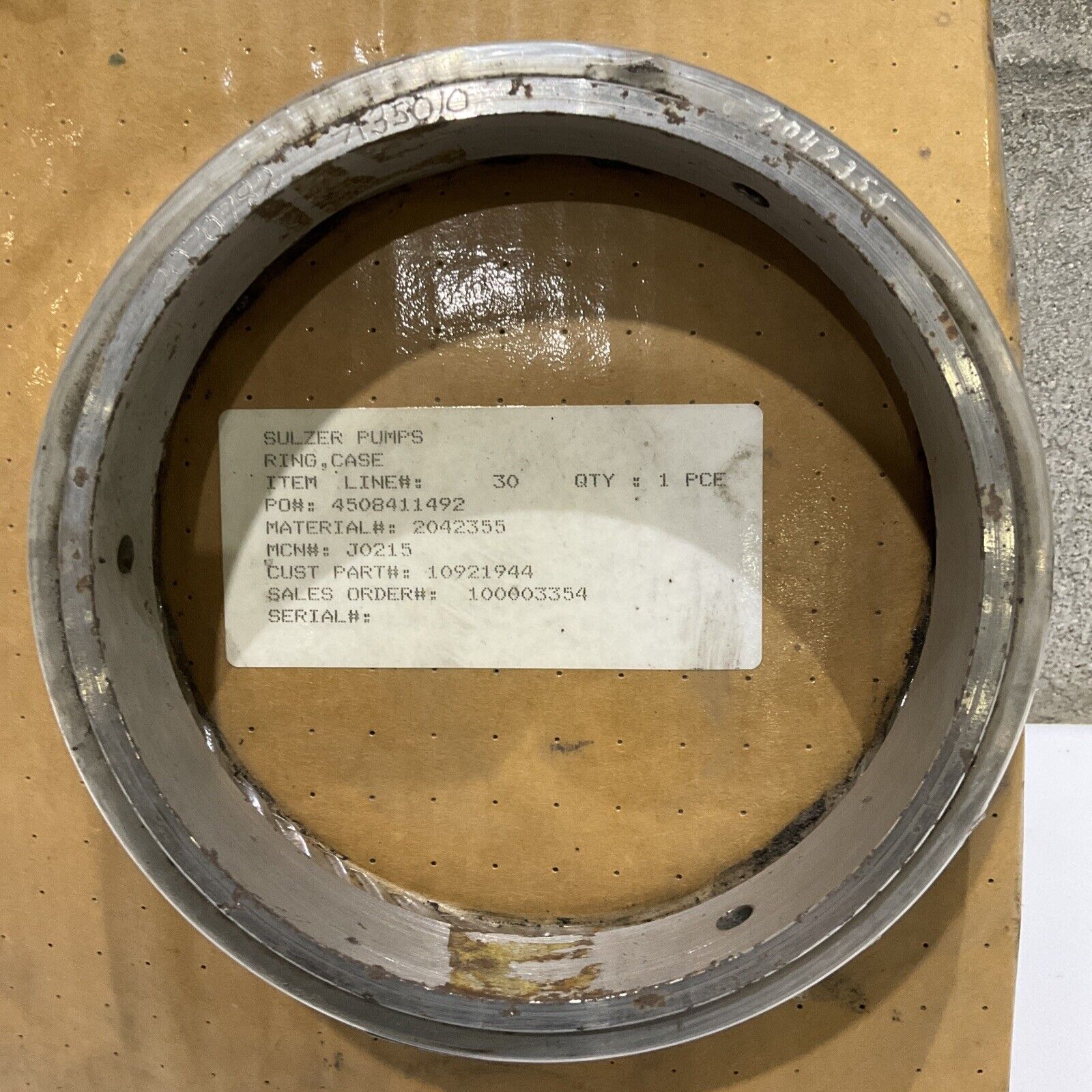 SULZER PUMPS J0215 2070782 435010 2042355 RING CASE 678 | eBay