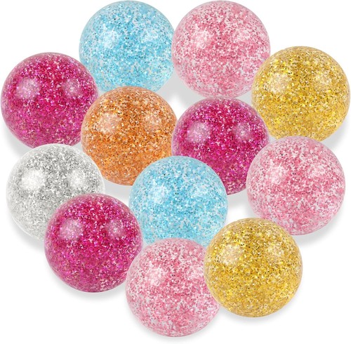 MIDELONG Glitter Bouncy Balls, 32mm Colored Rubber Bounce Balls ...