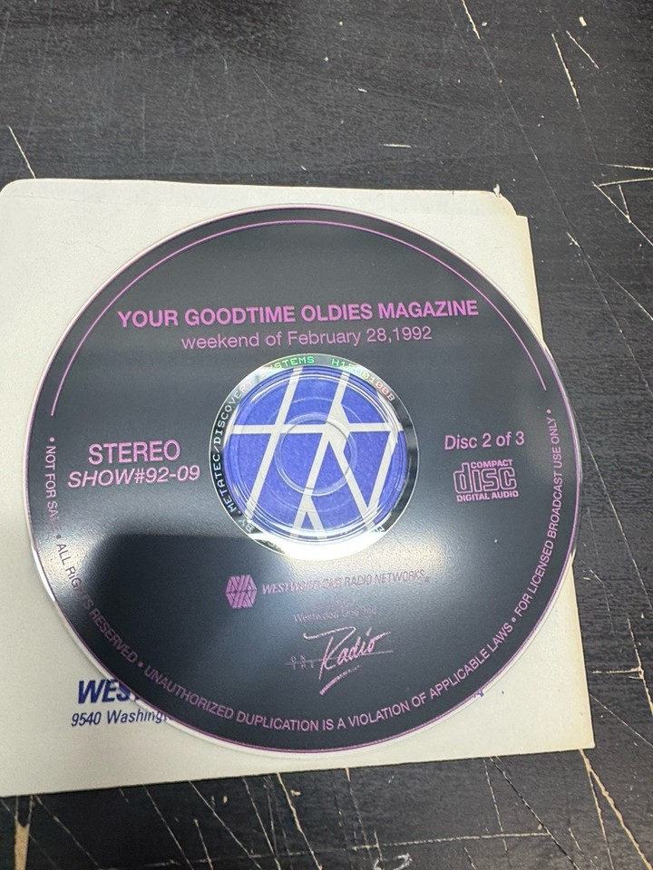 Westwood One Radio CDs Feb 28 1992 CD Set Of 3 W/ Cue Sheets Show#92-09 ...