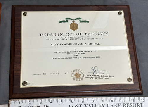 1993 Department of the Navy U.S. NAVY COMMENDATION MEDAL Award ...