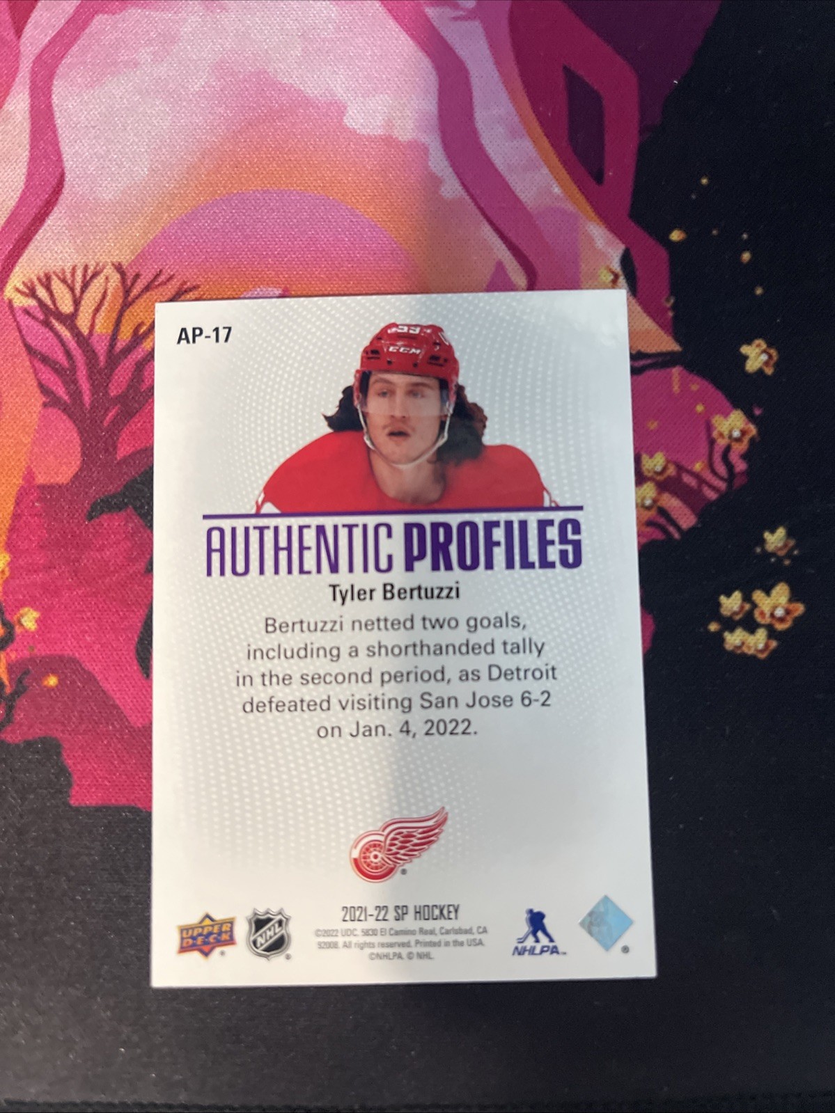 2021-22 SP - Retail Authentic Profiles Tyler Bertuzzi #AP-17 Purple /99 ...