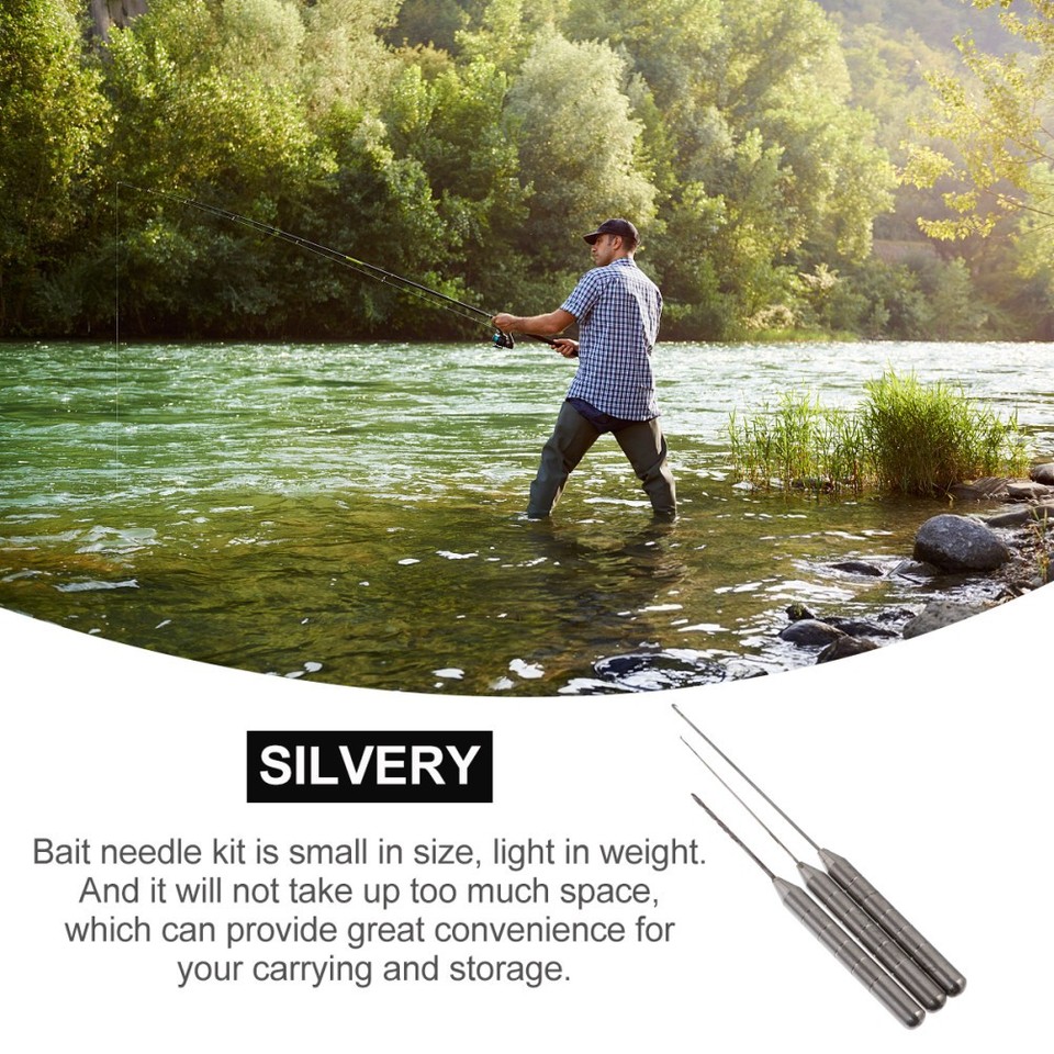 3pcs Baiting Needles Carp Fishing Bait Needle Set Fish Drill Tackle Rig ...