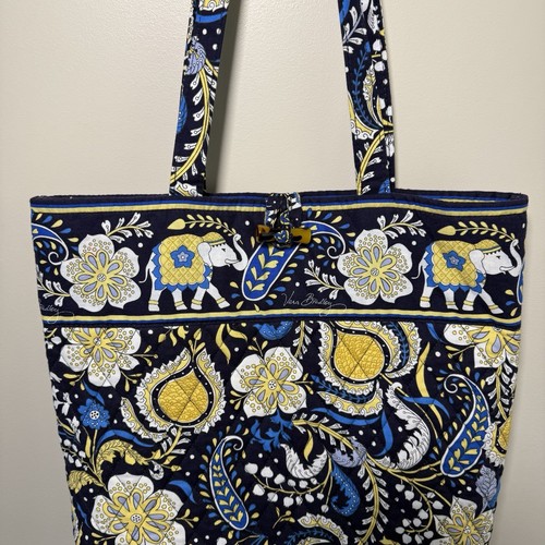 NEW VERA BRADLEY "ELLIE BLUE" TOTE SHOULDER BAG ELEPHANT DESIGN | eBay