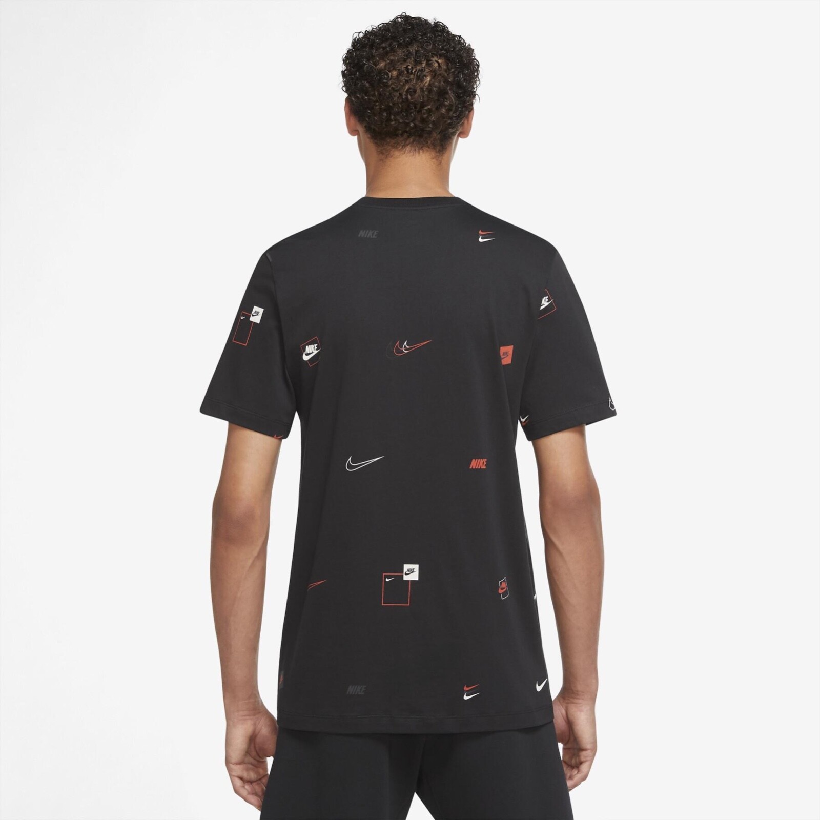 Mens Nike All Over Print T Shirt DN5246 010 Black/Red Size S | eBay UK