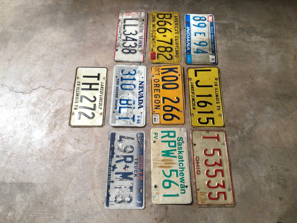 10 EXPIRED NEW YORK OHIO OREGON NEVADA INDIANA TEXAS LICENSE PLATES AND ...