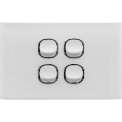 Doss Acrylic 4 Gang Light Switch Plate 4 Gang Power Switch 2 Way | eBay ...