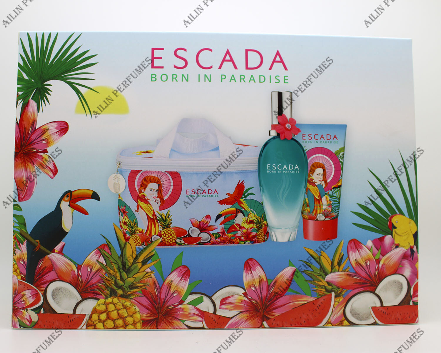 BORN IN PARADISE by Escada gift set women (3.3 oz edt + 5.0 oz lotion ...