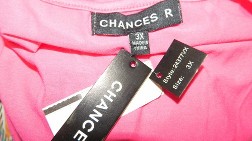 Chances R Women Plus Size 1x 2x 3x Sheer Chiffon Chevron Pink Swing ...