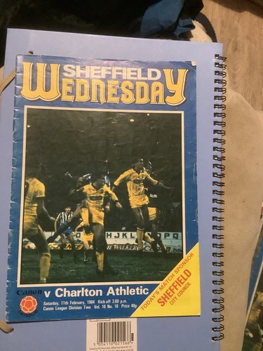 SHEFFIELD SHEFF WEDNESDAY WED V CHARLTON ATHLETIC 11 FEB 84 DIV 2 ...