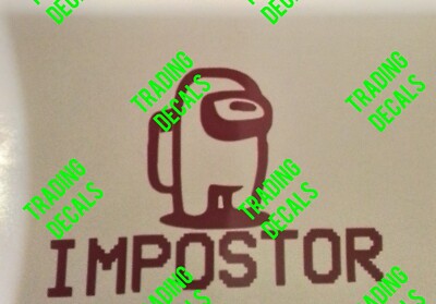 Among us Imposter Vinyl Sticker, Hydroflask, Skateboard, waterproof ...