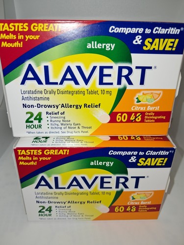 2X Alavert Allergy Relief Citrus Burst 60 Tablets Each Exp 12/2025 | eBay