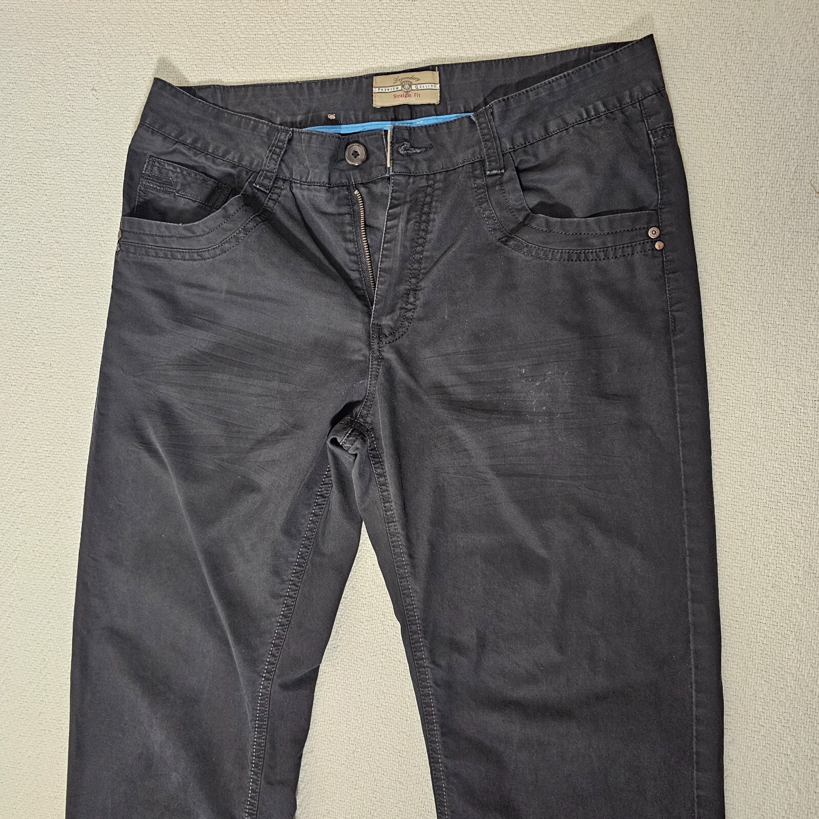 XIOS Denim Straight Denim Jeans Men's W34 x L30 Black 5-Pocket Zippered ...