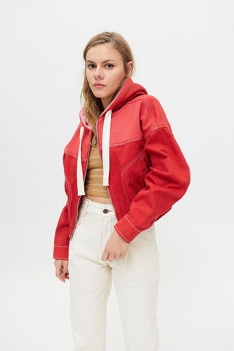Urban Outfitters BDG Millie Colorblock Denim Bomber Jacket Size M D15 ...