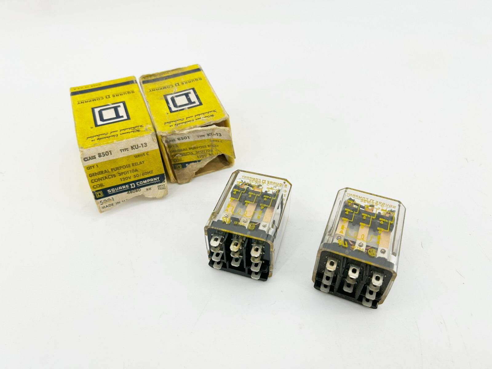 Lot of 2 New Square D 8501 KU-13 Ser. C Relay, 120VAC, 3PDT | eBay